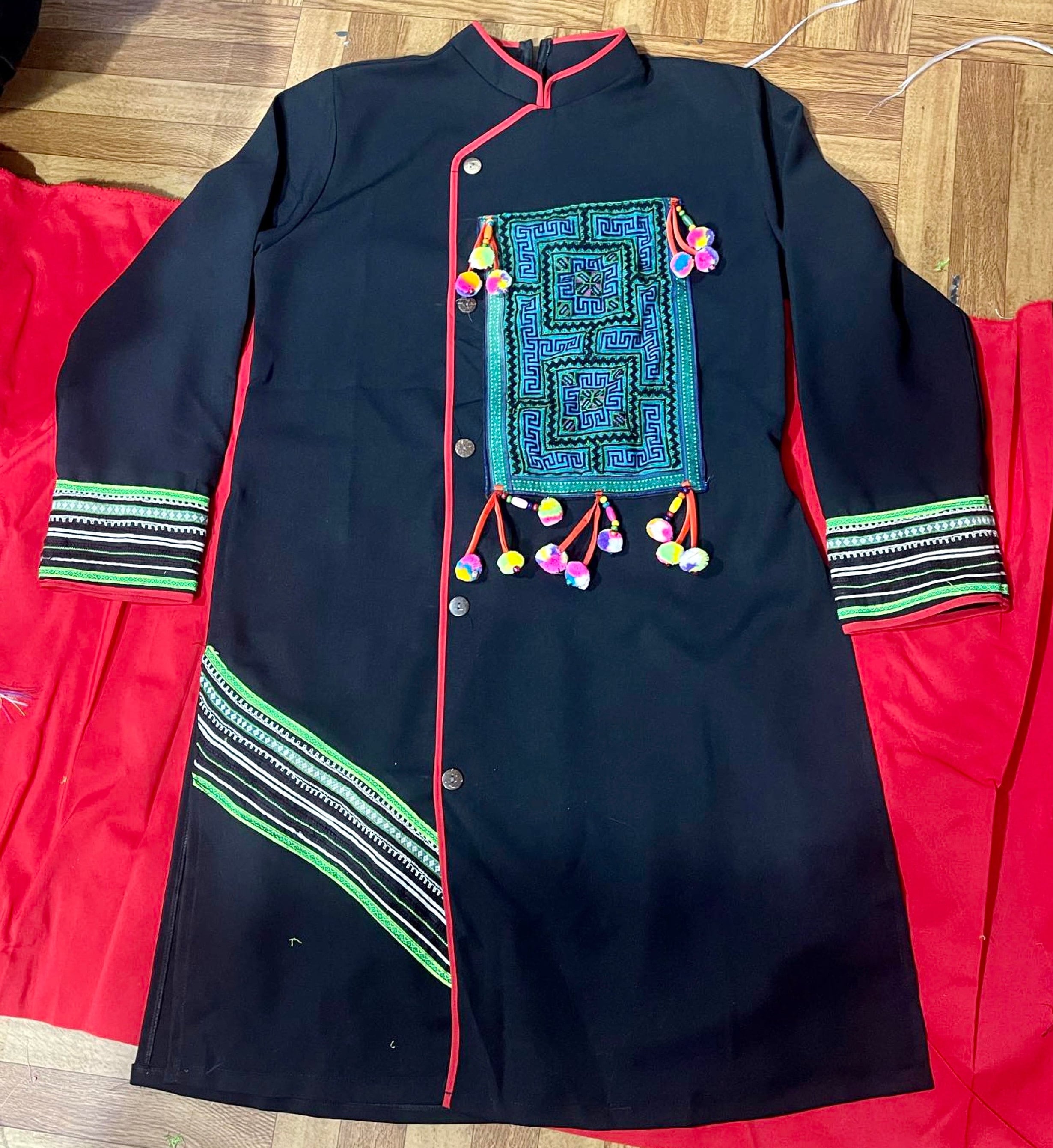 Hmong Outfit for Men | Handmade Embroidered Jacket | Hmong Ethnic ...