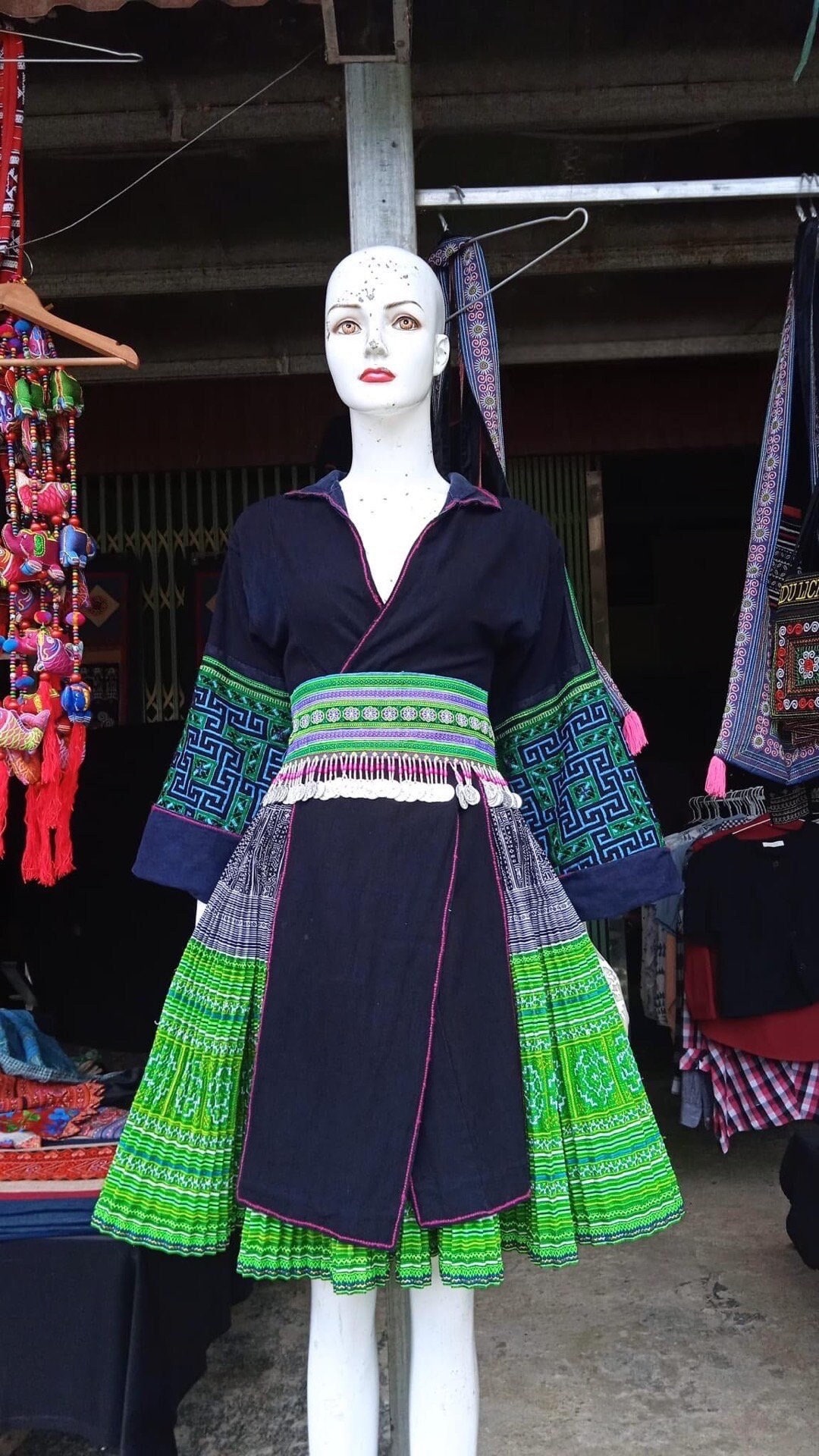 Vintage Handmade Embroidered Cotton Hmong Jacket in Sapa Vietnam ...