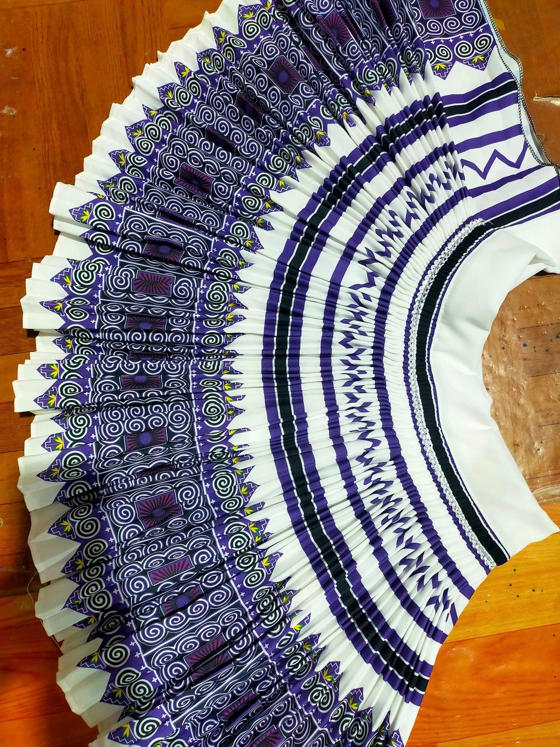 Custom Size Purple Hmong Skirt / Handmade Hill Tribe Skirt / Ethnic ...