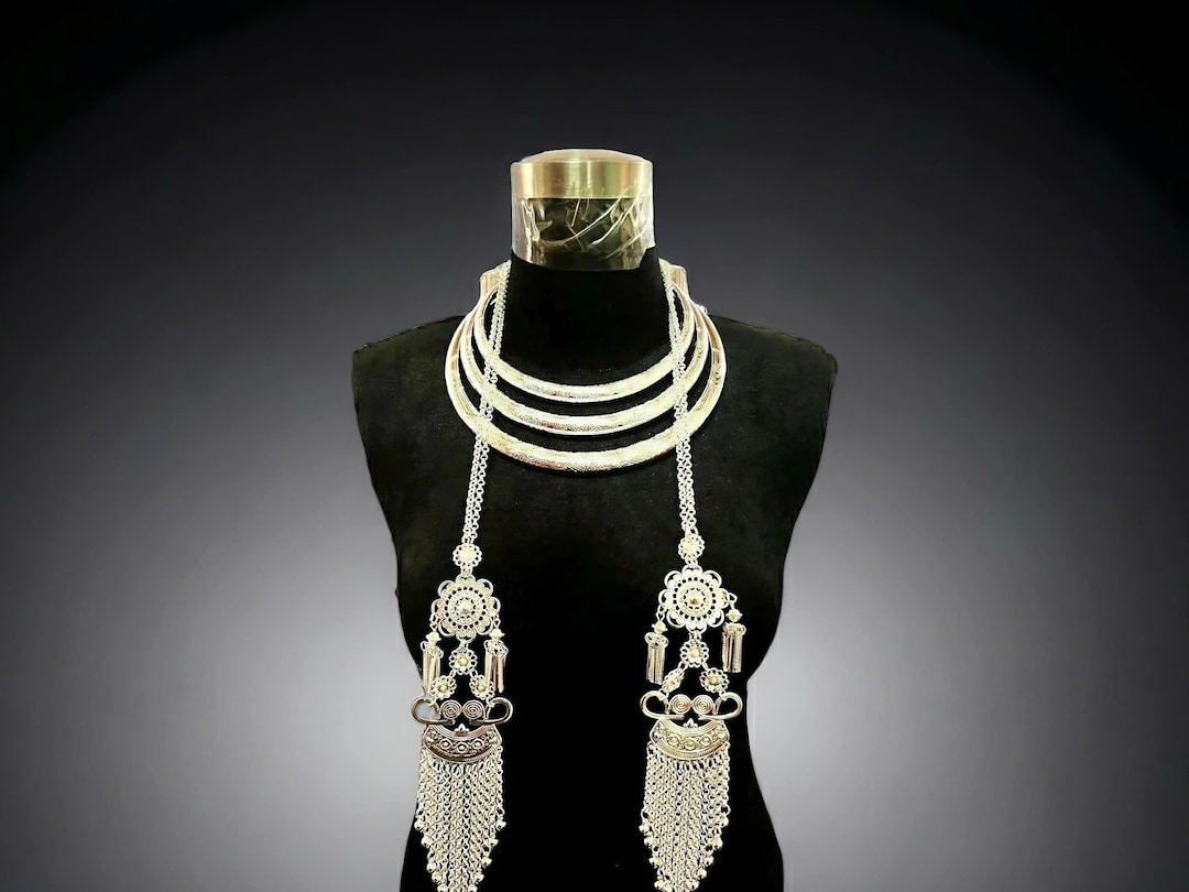 Hmong Silver Necklace Xauv | Hill Tribe Necklace | Traditional Hmong ...
