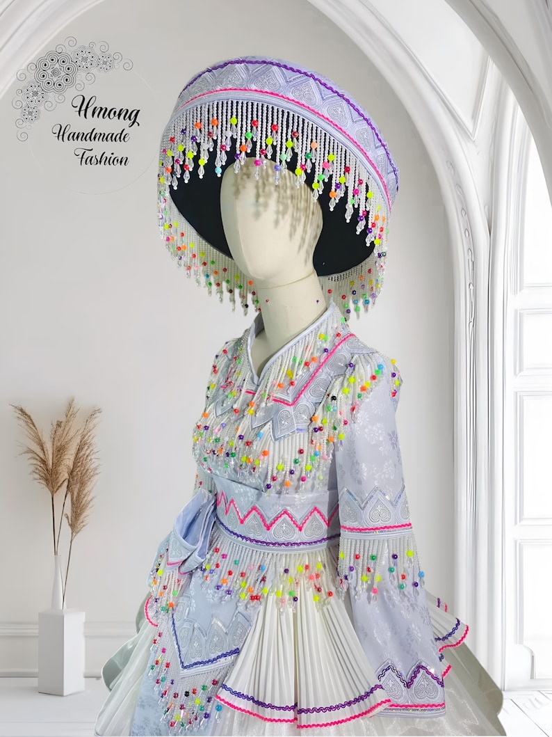 Hmong Dress for Women, Ethnic Hand Embroidered Hmong Clothes, Hill ...