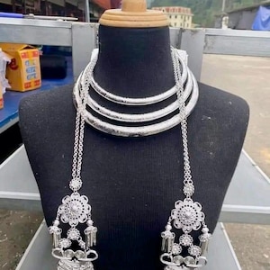 Hmong Silver Necklace Xauv | Hill Tribe Necklace | Traditional Hmong ...
