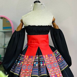 Hmong Dress for Women, Ethnic Embroidered Hmong Clothes, Hill Tribe ...