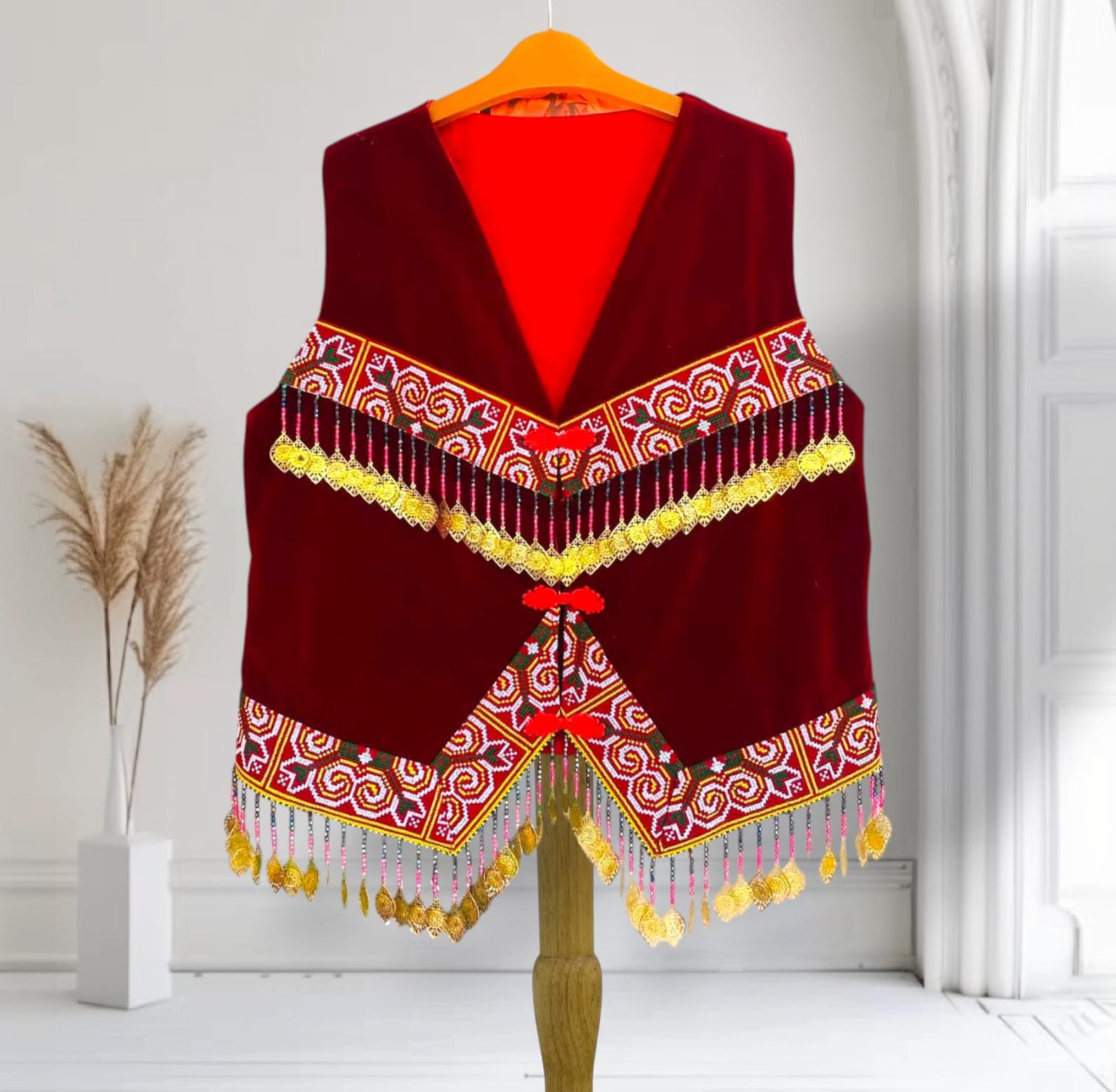 Hmong Embroidered Vest for Men | Handmade Outfit for Men | Hmong Ethnic ...