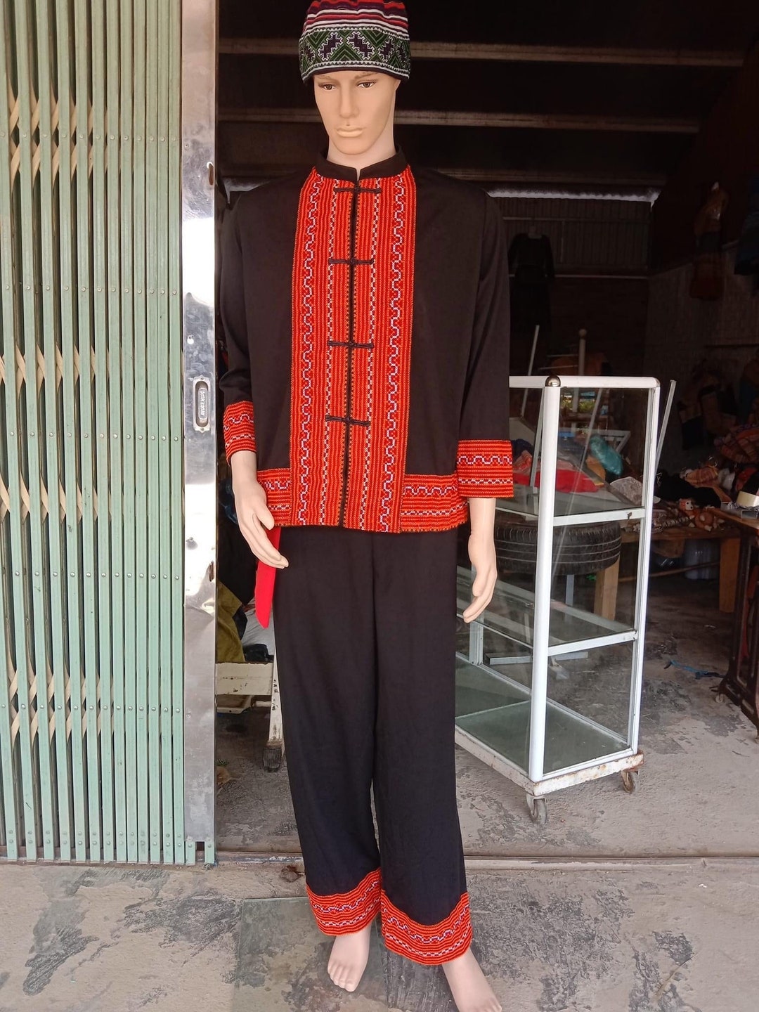 Hmong Outfit for Man | Vintage Handmade Embroidered Jacket | Hmong ...