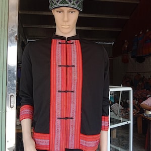 Hmong Outfit for Man | Vintage Handmade Embroidered Jacket | Hmong ...
