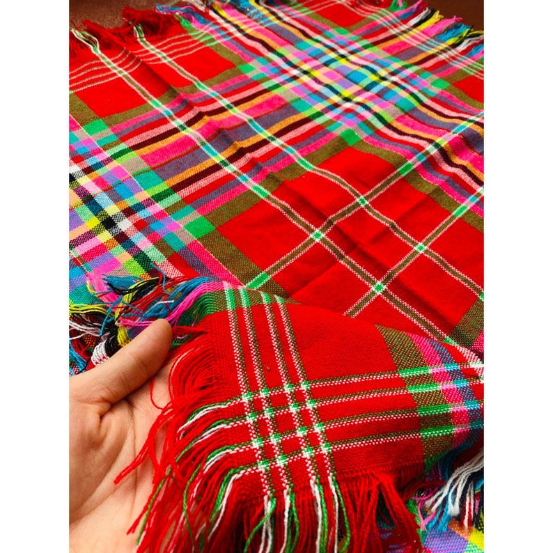 Hmong Head Scarf, Vintage Handmade Square Brocade Scarf, Ethnic Boho ...