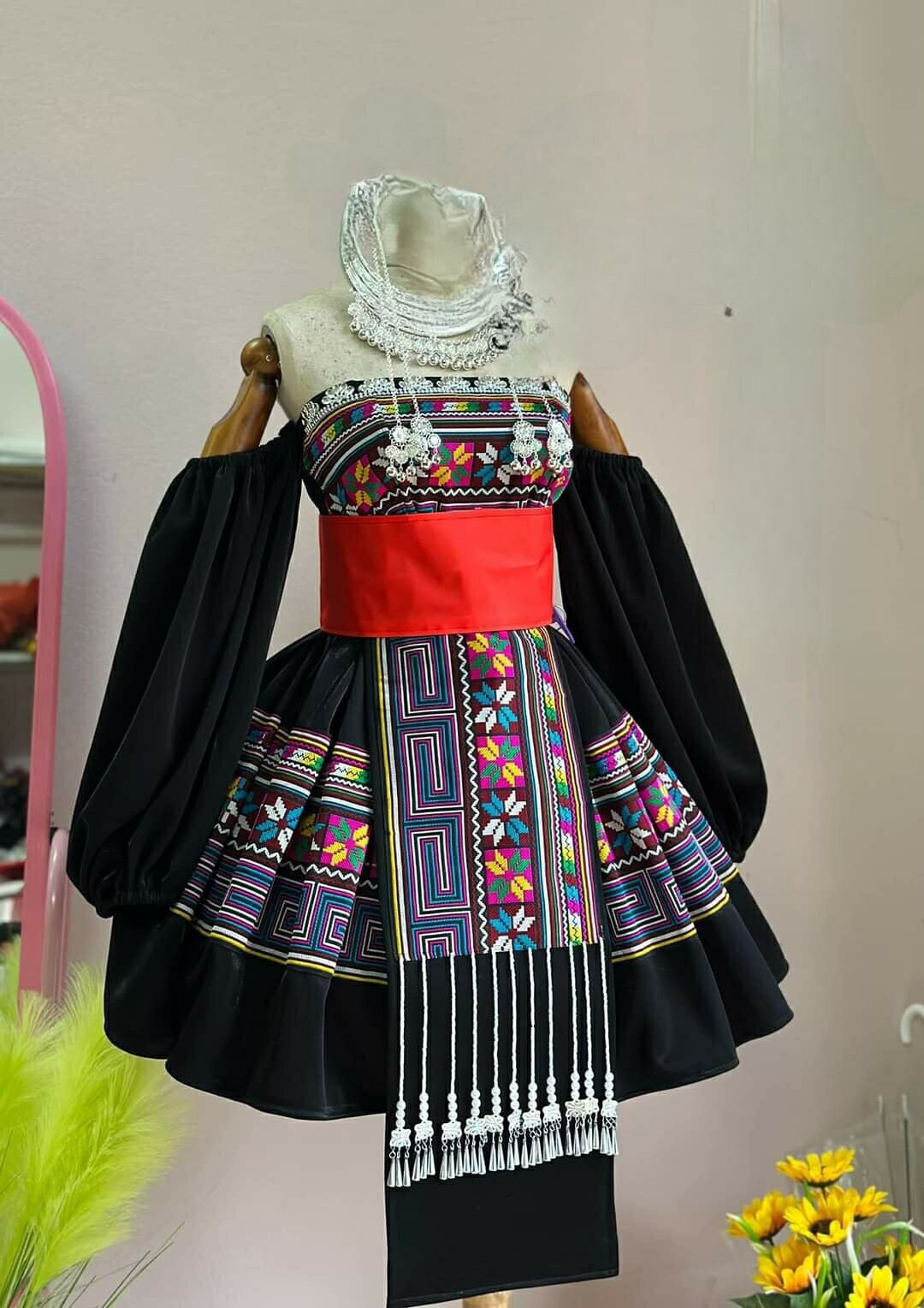 Hmong Dress for Women, Ethnic Embroidered Hmong Clothes, Hill Tribe ...