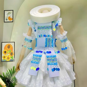 Hmong Dress for Women, Ethnic Embroidered Hmong Clothes, Hill Tribe ...