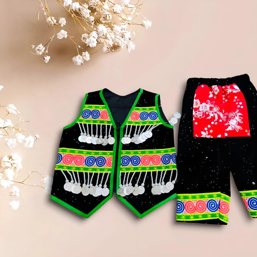 Hmong Embroidered Outfit for Baby Boy – Traditional Hmong Boy Clothes ...