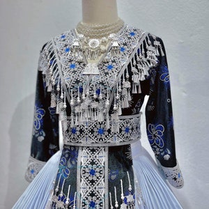 Hmong Dress for Women, Ethnic Embroidered Hmong Clothes, Hill Tribe ...