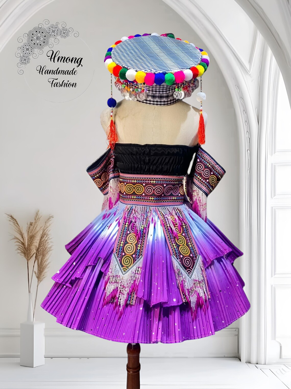 Hmong Dress for Women, Ethnic Hmong Clothes, Hill Tribe Handmade Hmong ...