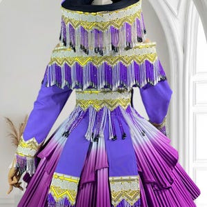 Hmong Dress for Women, Ethnic Embroidered Hmong Clothes, Hill Tribe ...