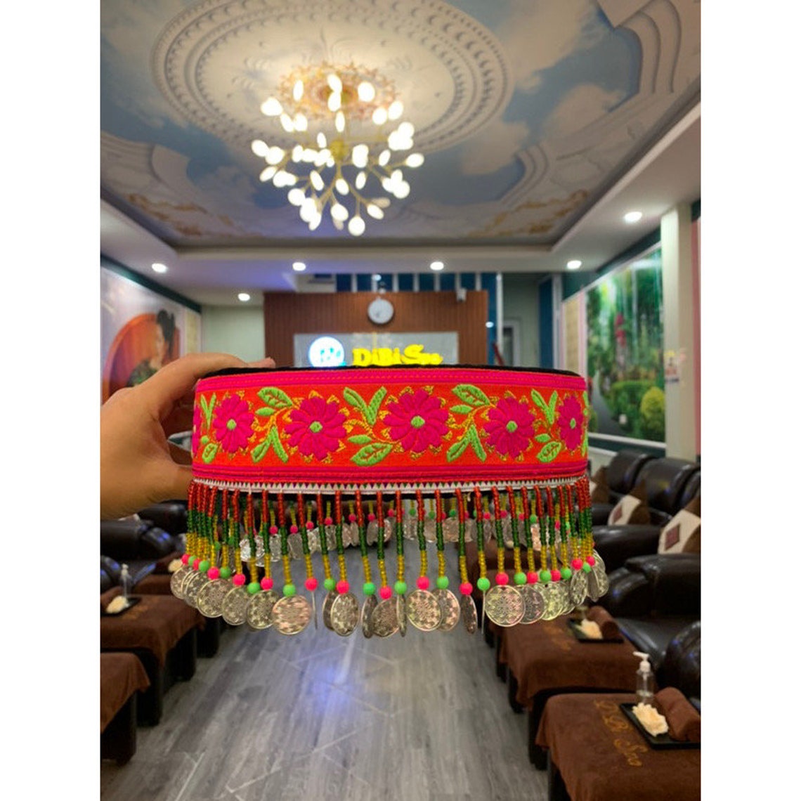 Handmade Hmong Hat, Ethnic Boho Handcrafted Headwear, Vintage Tribal ...