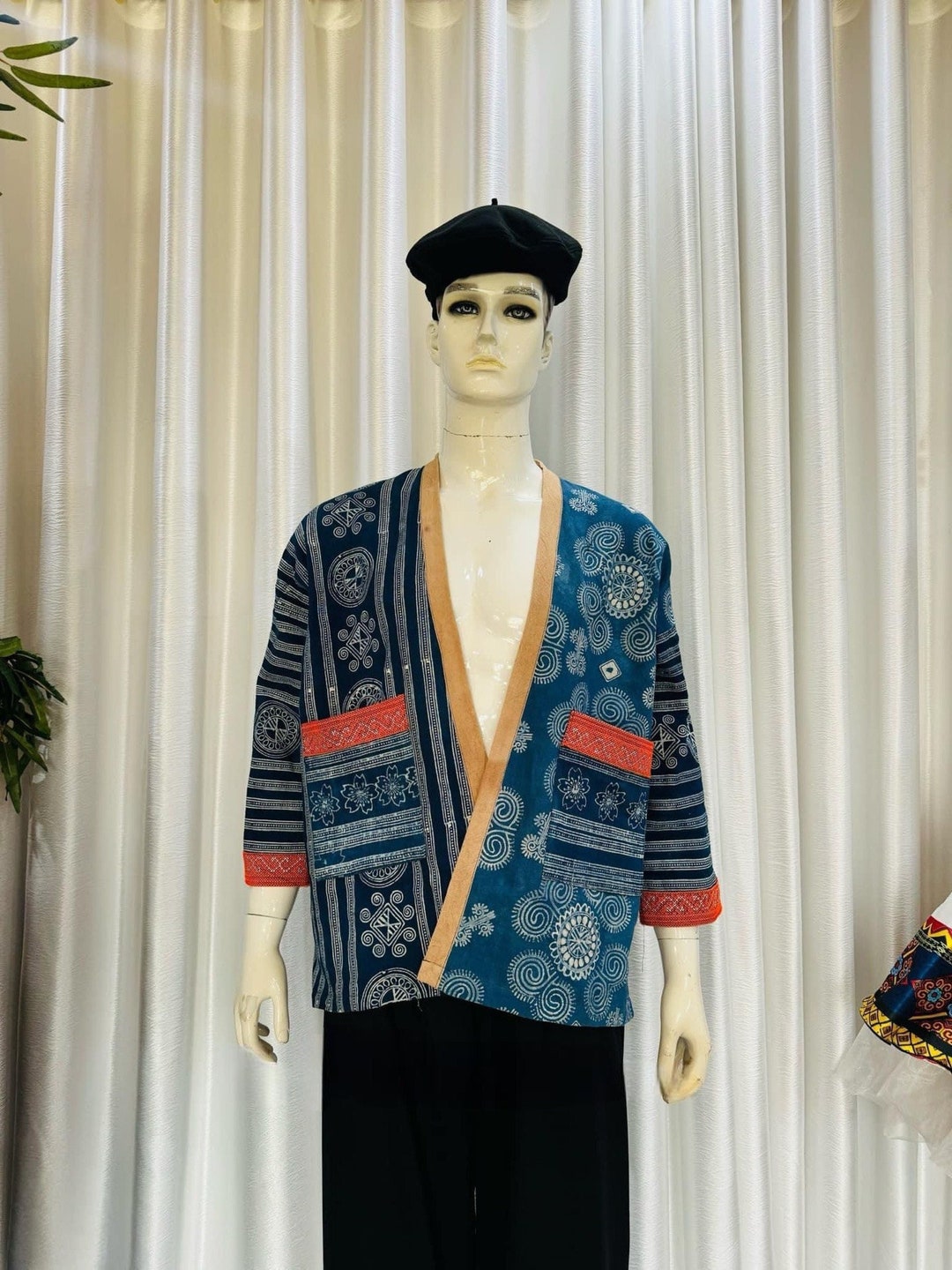 Hmong Handmade Vintage Embroidered Batik Cotton Jacket, Hmong Outfit ...