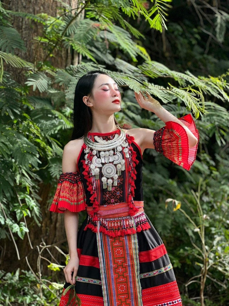 Hmong Couple Set Hmong Dress for Women Vintage Embroidered - Etsy