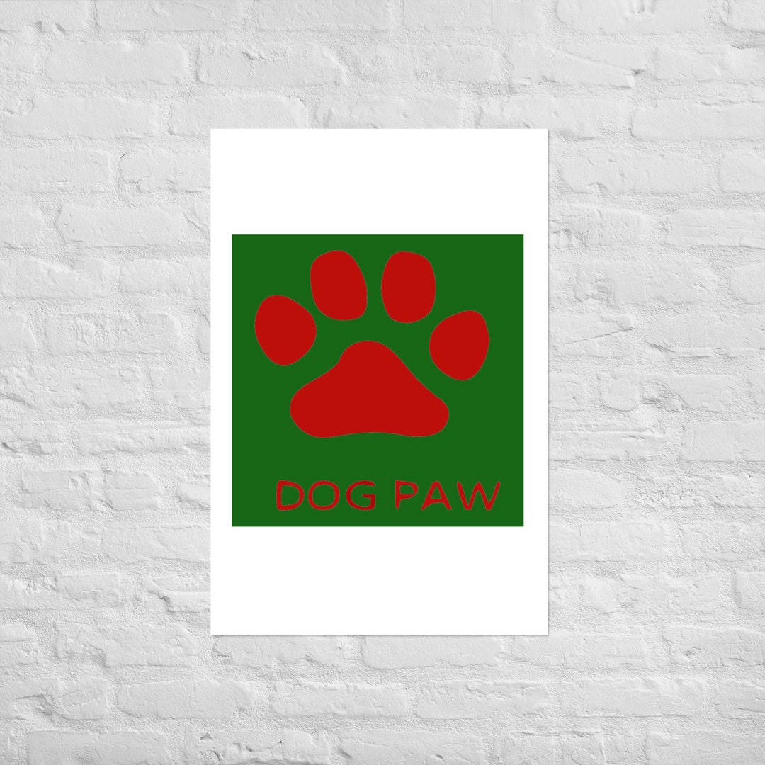 Dog Paw Print Wall Art Dog Poster Print Dog Custom Art Wall Hanging ...