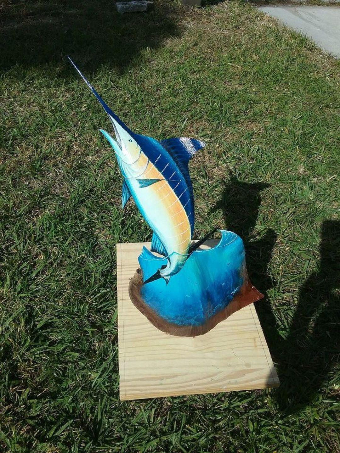 Marlin Fish Painted Palm Frond: Hand Painted Original Marine Life - Etsy