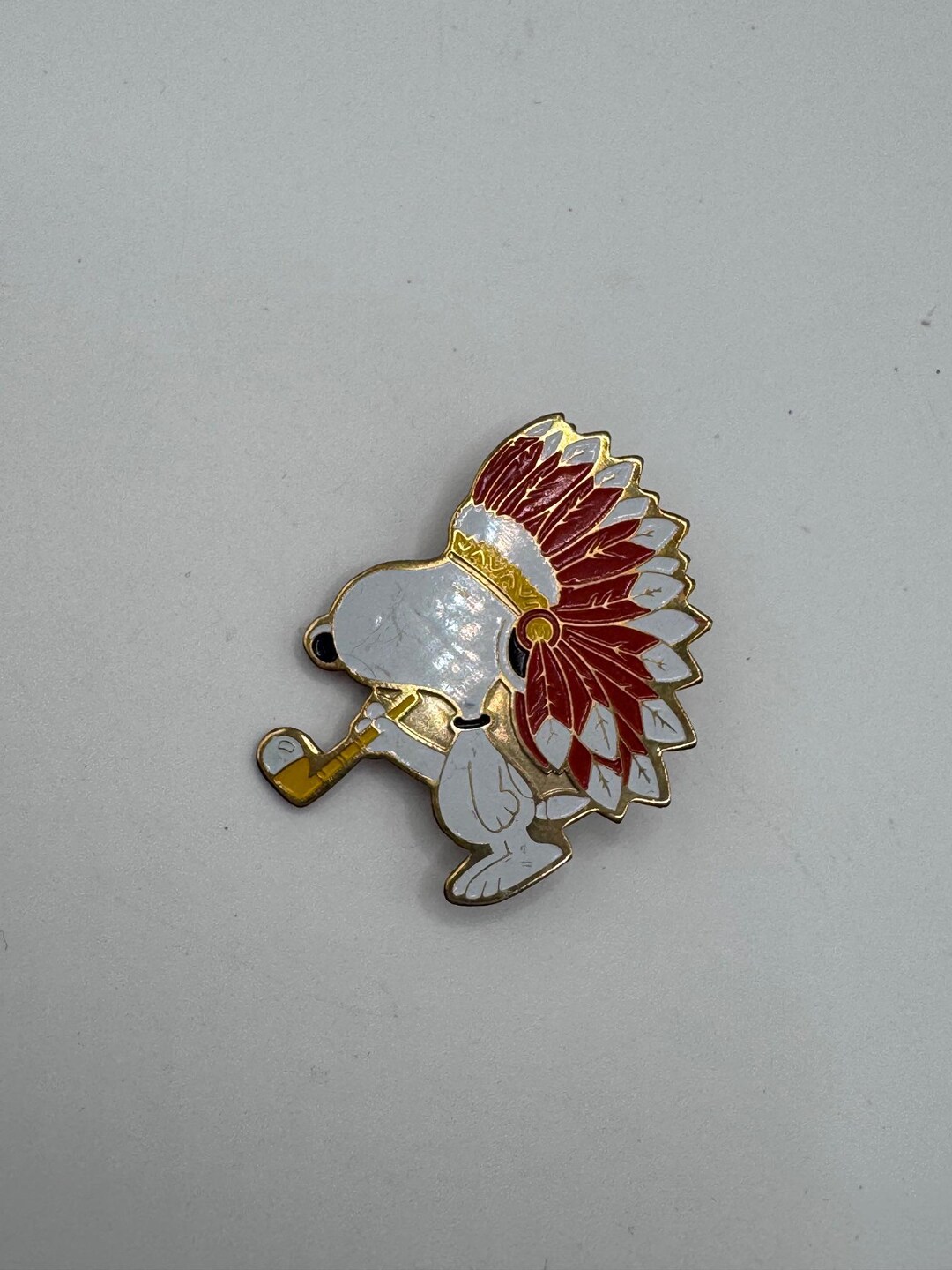 Snoopy Pin | Vintage Snoopy Pin | Native American Snoopy | Native ...