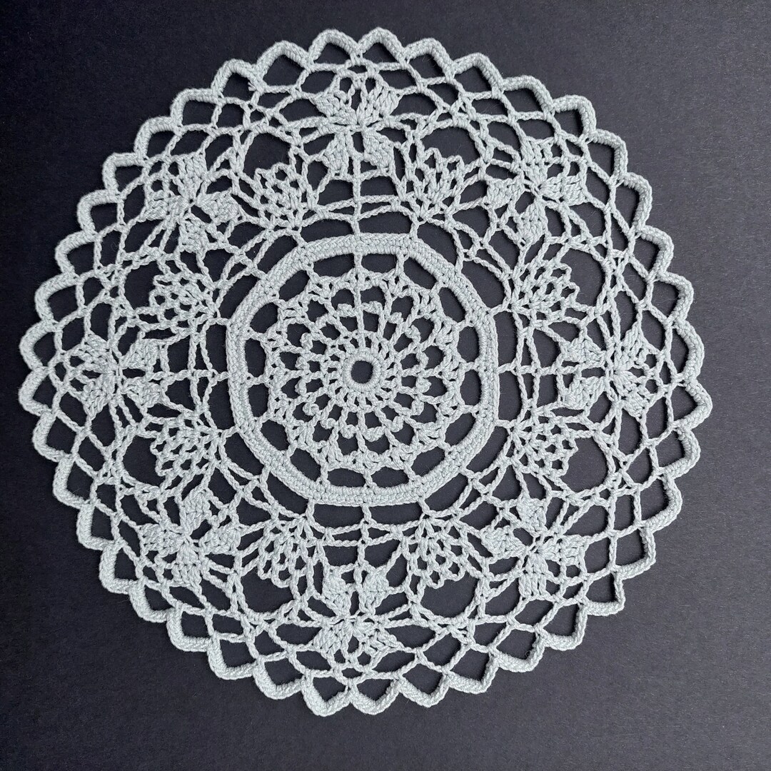 Blue Cotton Crochet Round Doily Ø7.9/20cm Round Table Doilies Placemat ...