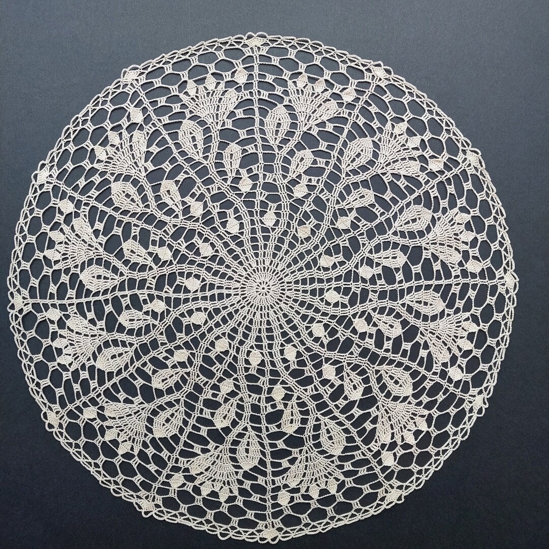 Beige Round Crochet Cotton Rose Lace Doily Ø15.5 40cm Home Decor Lace ...