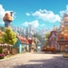 Village Scene Backdrop for Printing or Projecting Theatre or ...