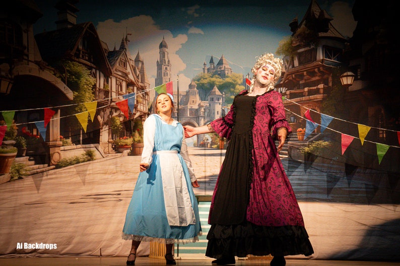 Village Scene Backdrop for Printing or Projecting Theatre or ...