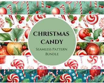 Seamless Peppermint Candy Pattern, Christmas Pattern, Digital Paper - Etsy
