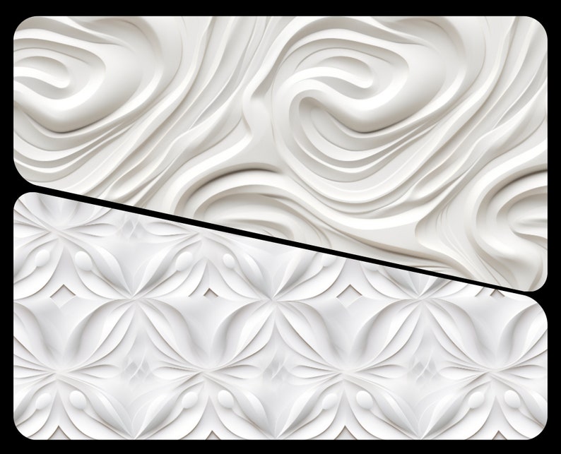 3D White Texture Seamless Patterns: Scrapbook Paper (digital Download ...