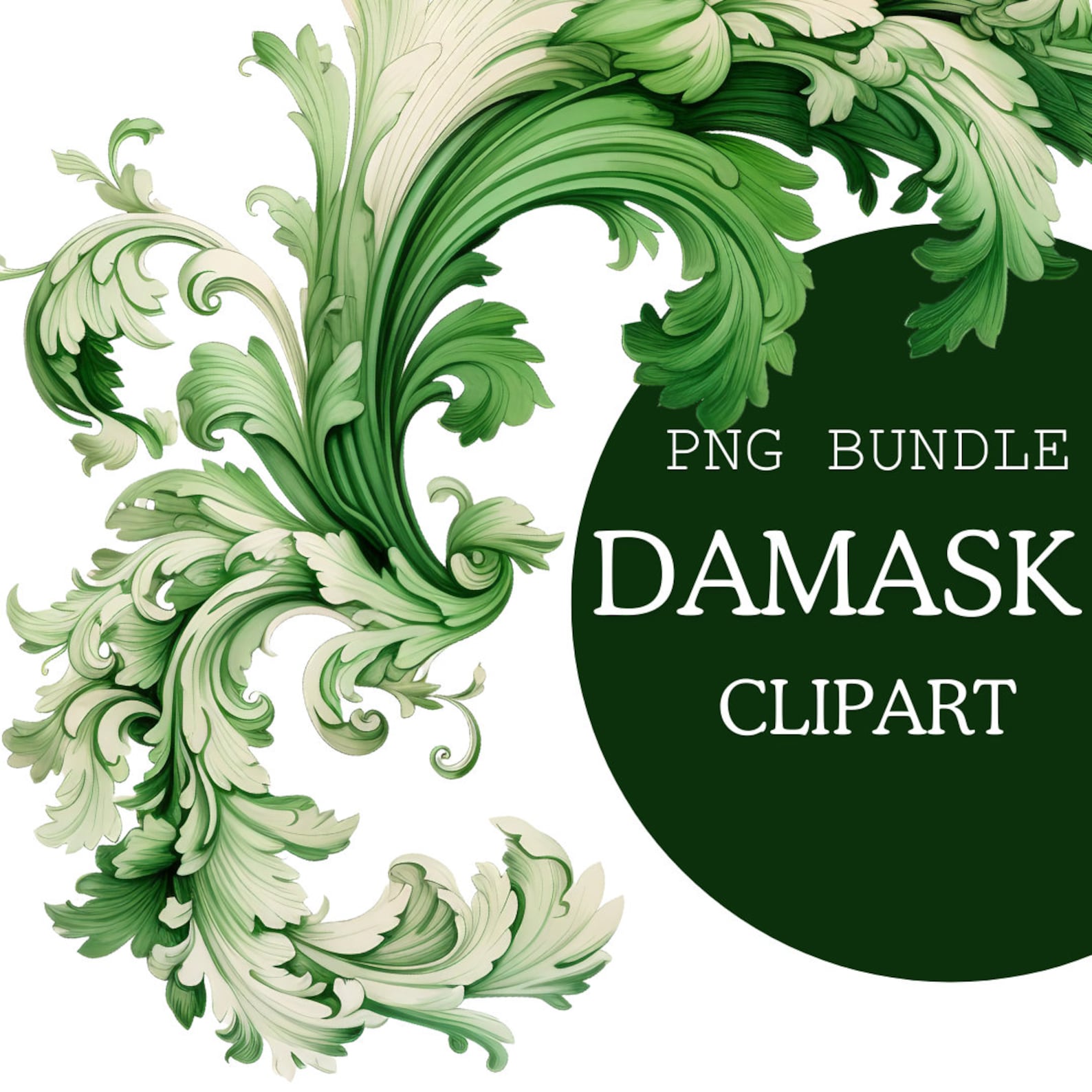 Digital Baroque FLORAL CLIPART Bundle – Damask Clipart - Vintage ...