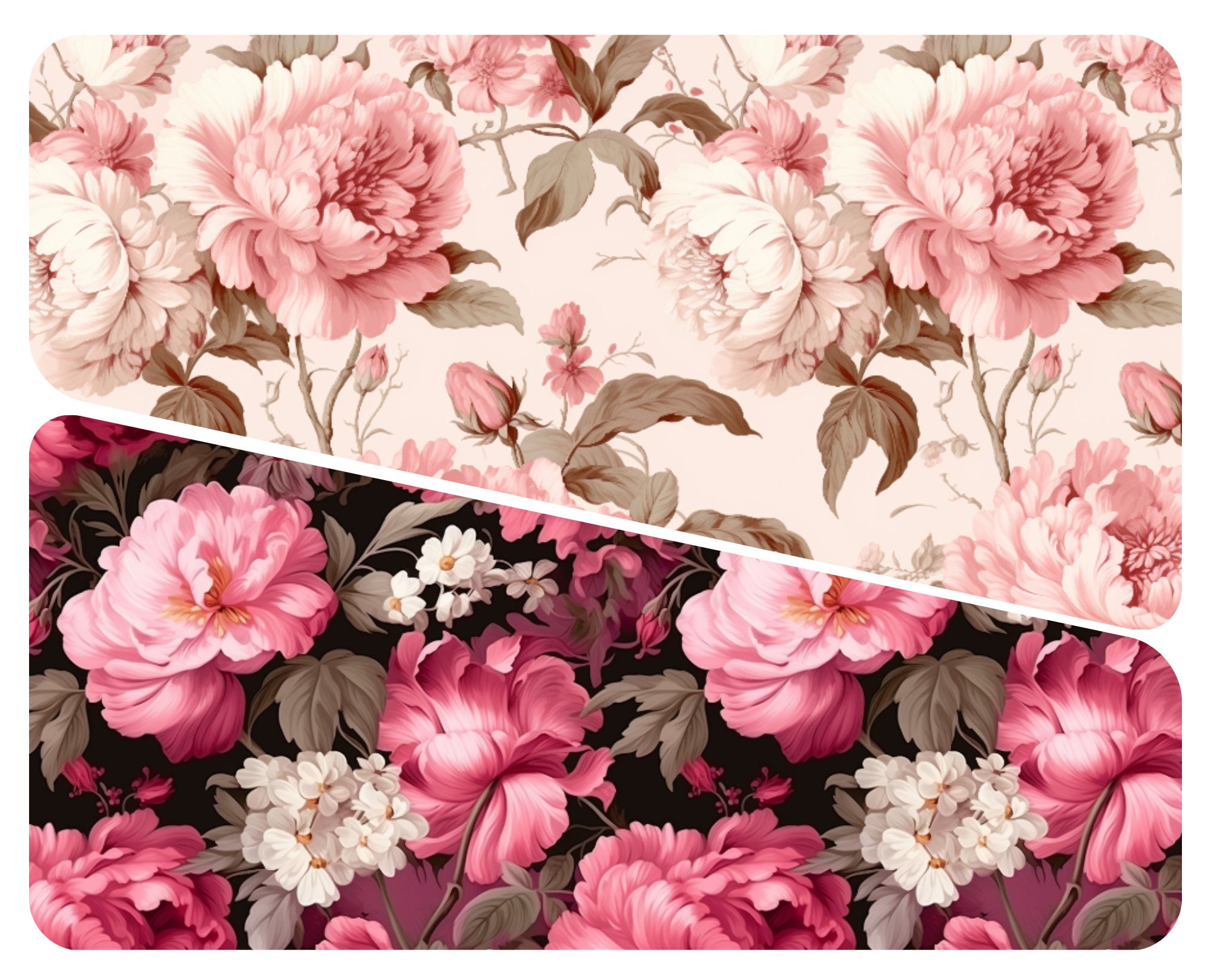 BOTANICAL Digital FLORAL Paper PATTERN, Instant Download & Commercial ...