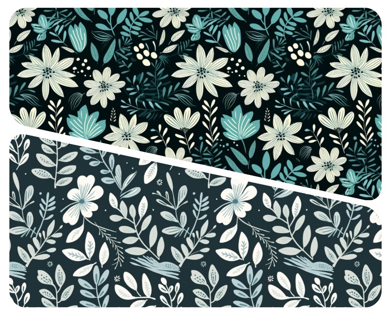 Modern Whimsical FLORAL Digital SEAMLESS PATTERN Printable Minimalist ...