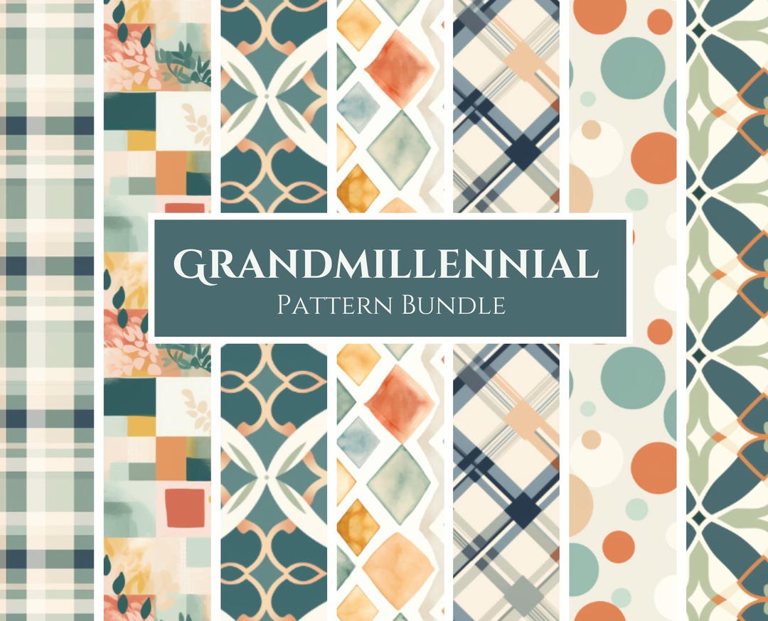 Grandmillennial Seamless Pattern - Pastel Vintage Digital Paper ...
