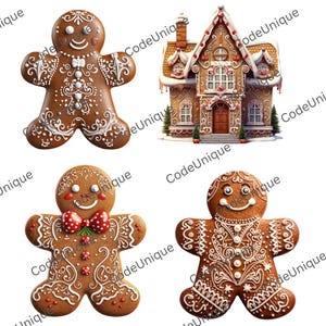 Gingerbread Clipart Bundle: Christmas Baking PNG Images (commercial Use ...