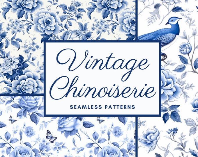 Surface Pattern Chinoiserie Art - "chinoiserie Whimsy" - Seamless ...