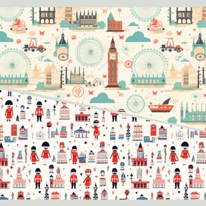 Vintage London Patterns: Hand-drawn Style PNG Bundle (digital Download ...