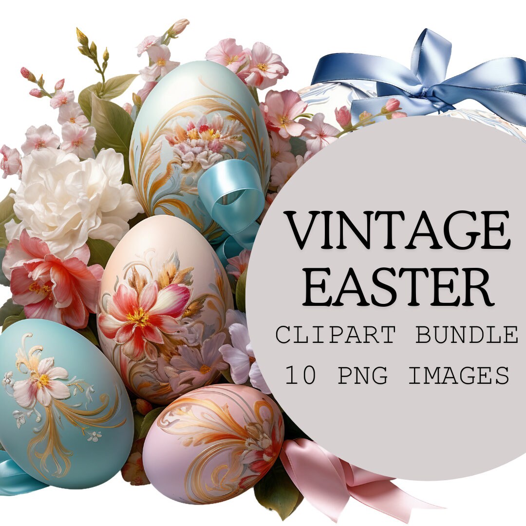 Wildflower EASTER CLIPART PNG Bundle, Easter Eggs Decoration & Spring ...