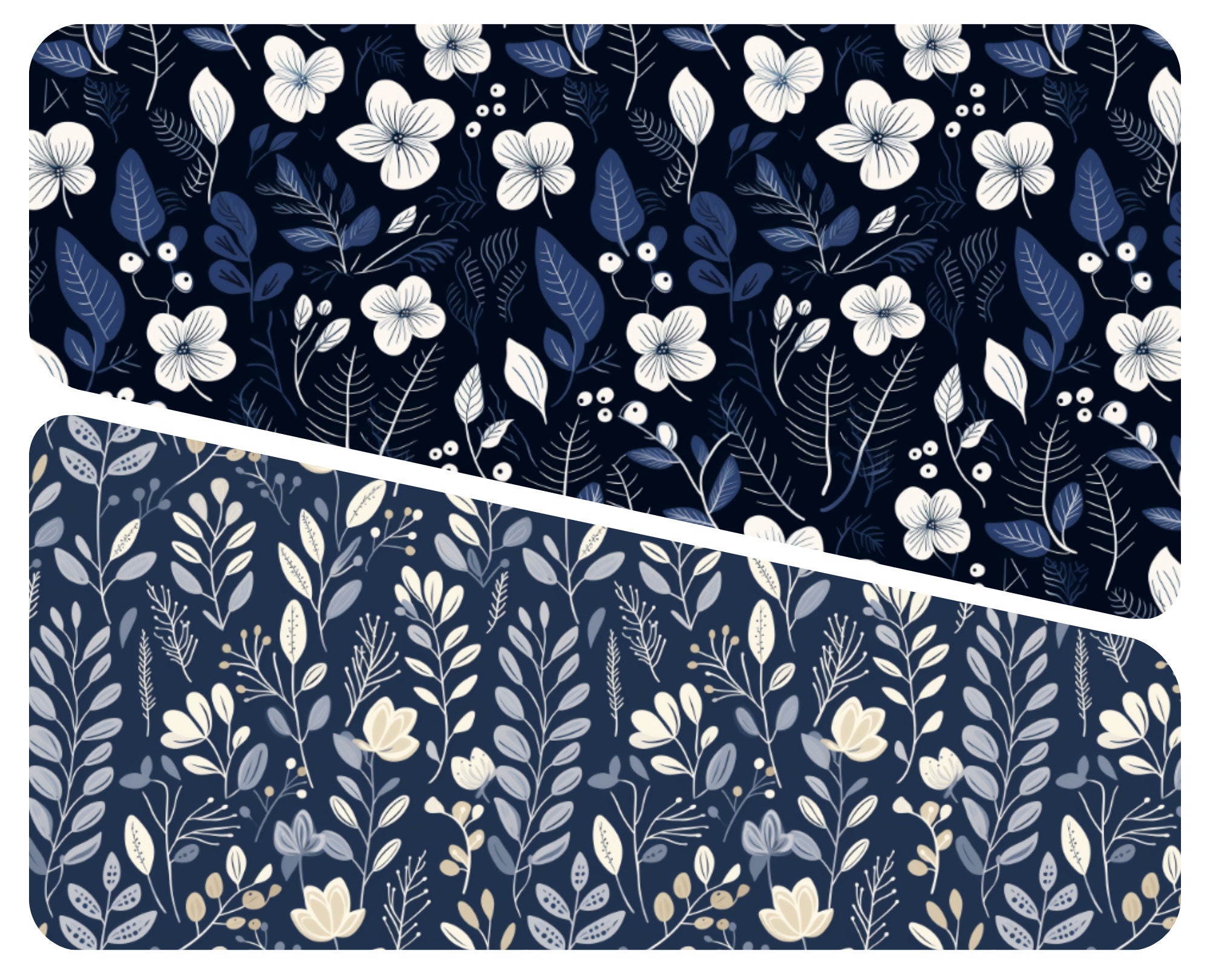 Modern Whimsical FLORAL Digital SEAMLESS PATTERN Printable Minimalist ...