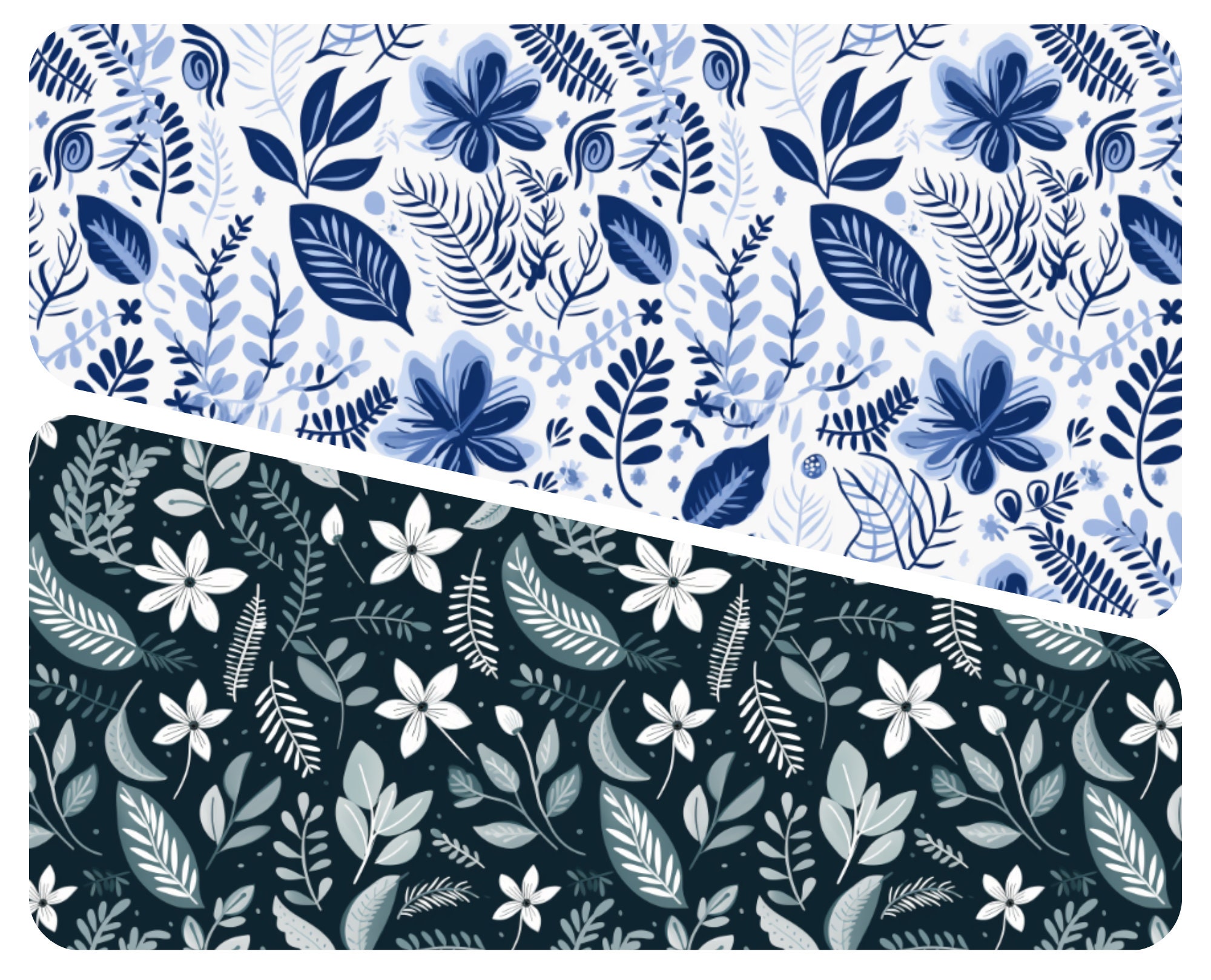 Modern Whimsical FLORAL Digital SEAMLESS PATTERN Printable Minimalist ...