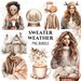 Watercolor Winter Clipart, PNG Bundle, Sweater Weather, Rustic, Digital ...