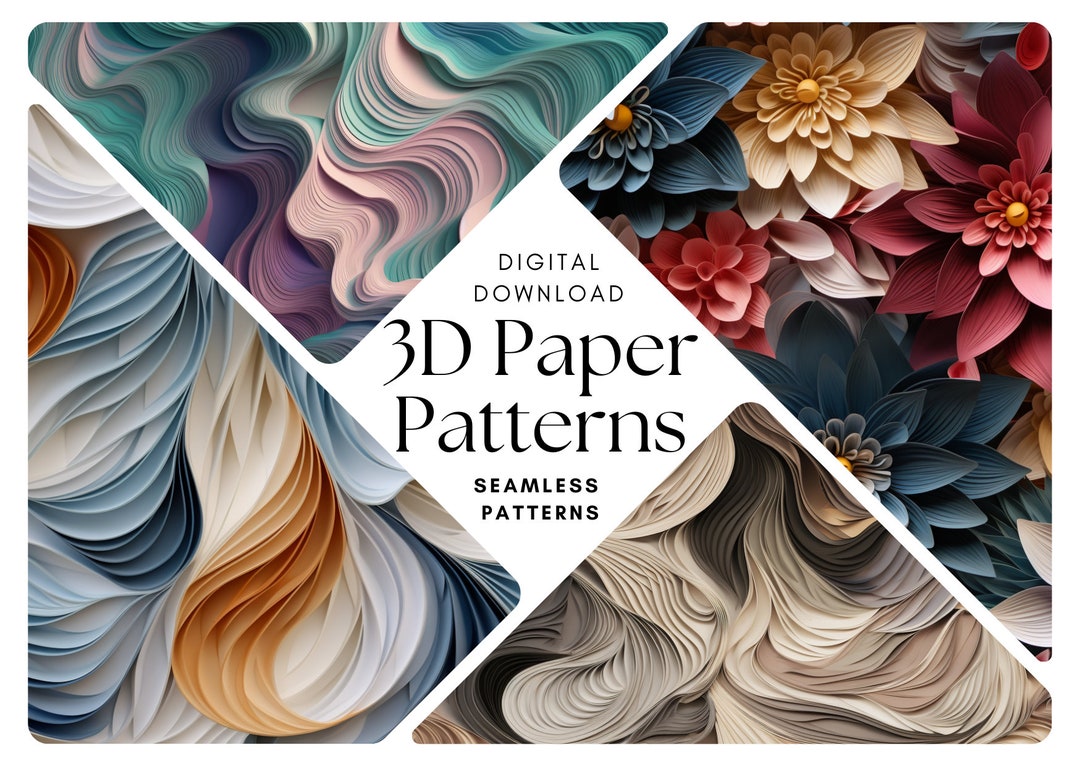 3D Seamless Paper Patterns: Scrapbook & Decoupage (digital Download) - Etsy