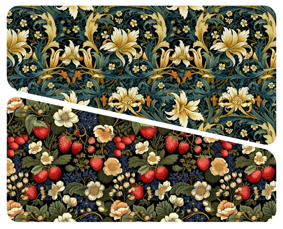 Medieval Floral Tapestry Background Pattern - Instant Download ...