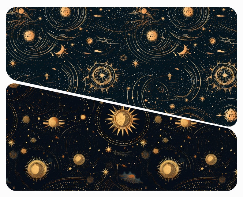 CELESTIAL Starry Night SEAMLESS PATTERNS for Birthday Gift – Digital ...