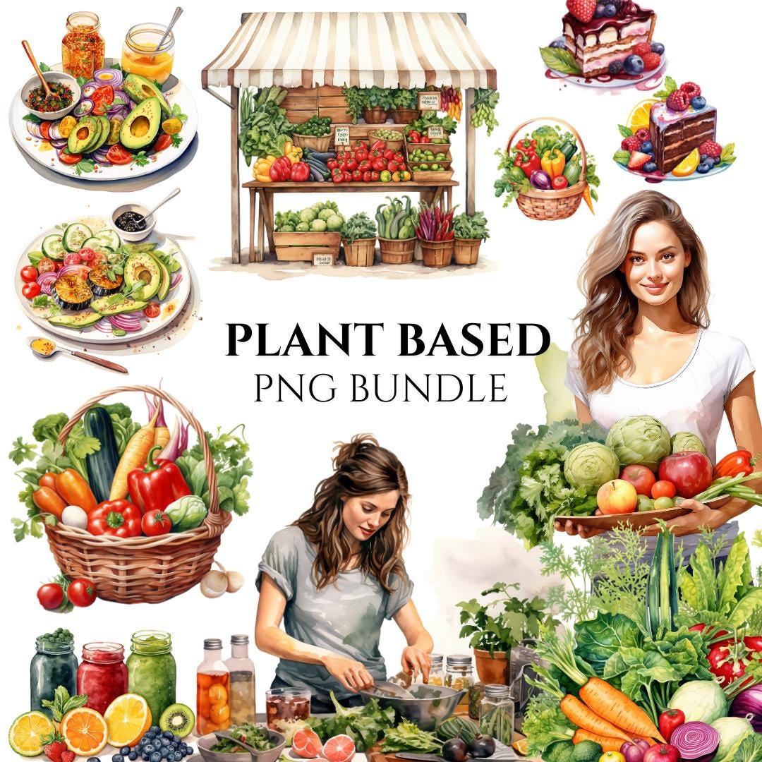 Watercolor Veggies Clipart Bundle, Healthy Food Graphics, Veganuary ...