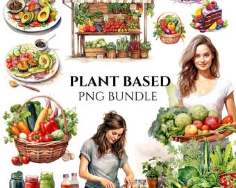 Watercolor Veggies Clipart Bundle, Healthy Food Graphics, Veganuary ...