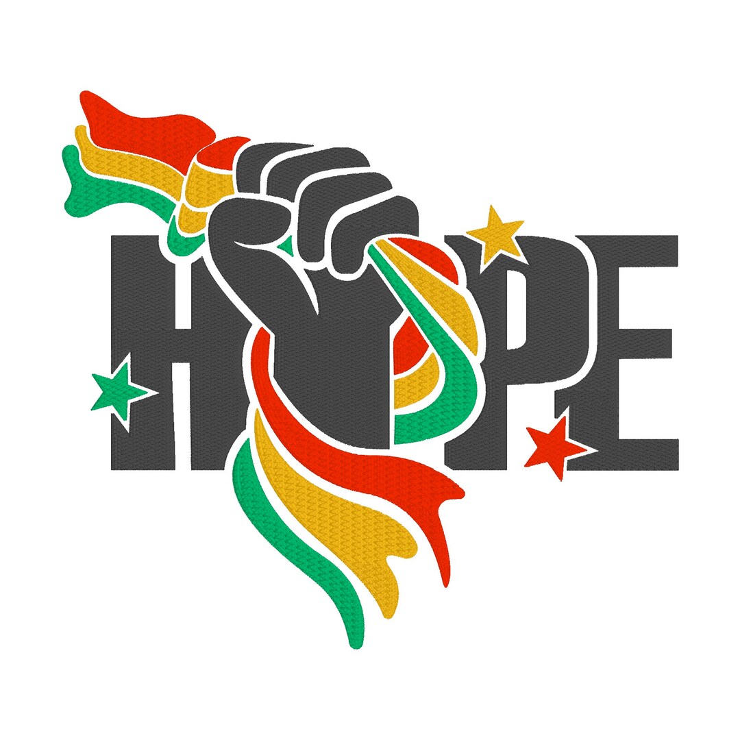 Hope Flag Machine Embroidery Design African American Embroidery Black ...
