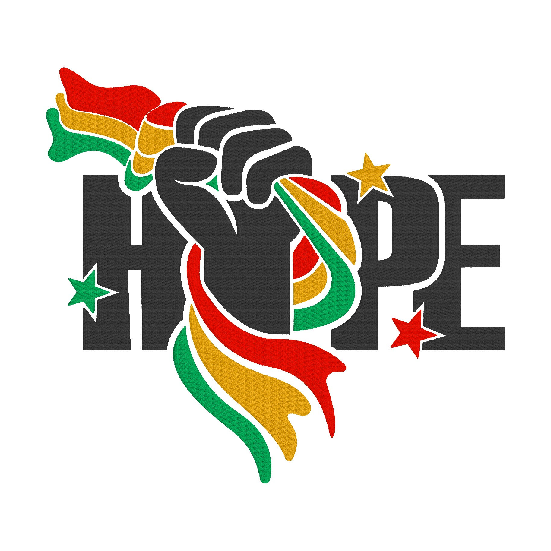 Hope Flag Machine Embroidery Design African American Embroidery Black ...