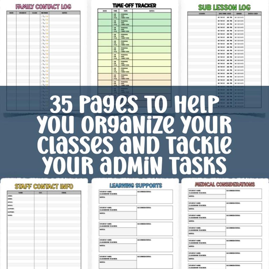 Specials Teacher Mega Planner | Printable Planner for Music, Art, PE ...