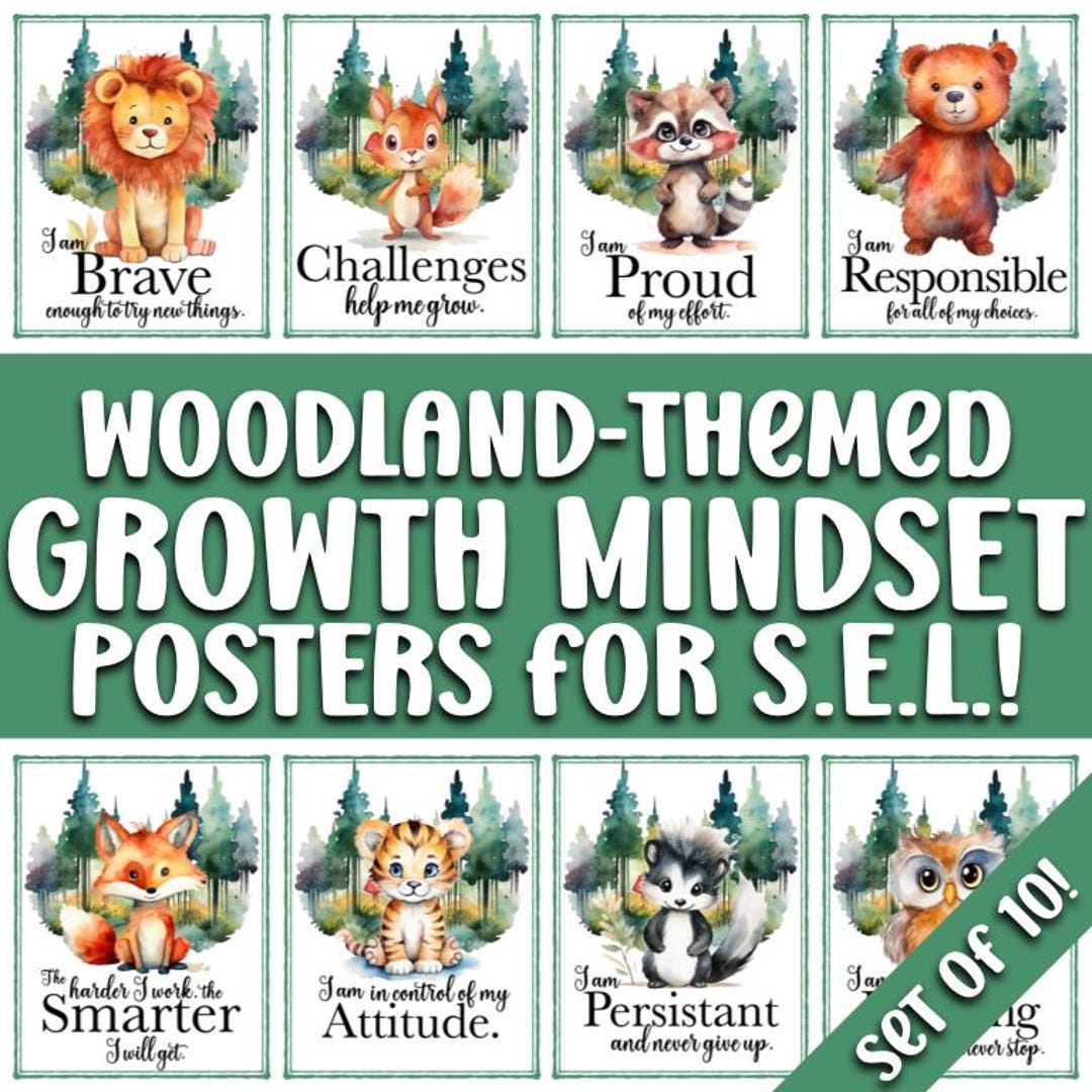 Woodland Animal Growth Mindset Posters: Classroom Decor (PDF) - Etsy
