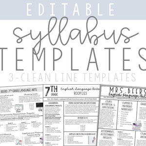 Editable Syllabus Templates for Middle School and High School - Etsy